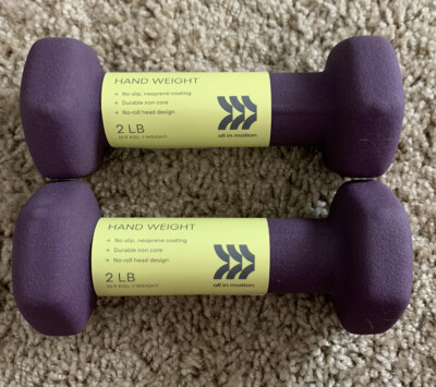 NEW Pair (2) 2lbs Dumbell Weights All In Motion Target Noprene Coated ...