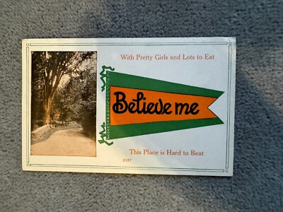 1915 humor comic Greeting From Believe Me postcards | eBay