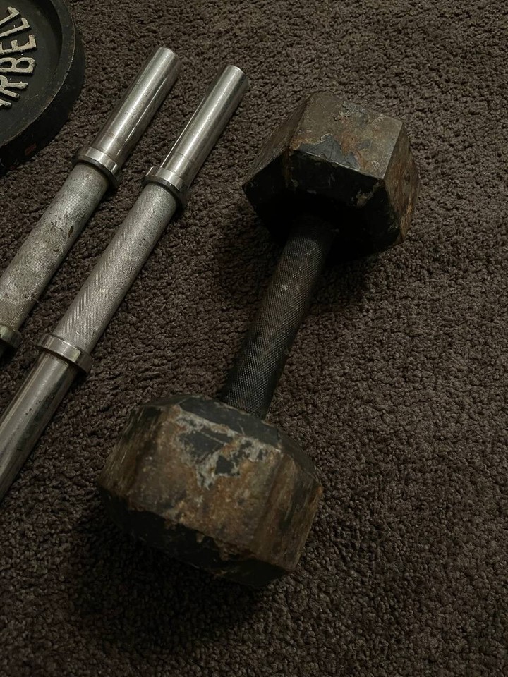 Complete Weider Barbell Set with Dumbbell, Plates & Bars – Vintage Gym ...