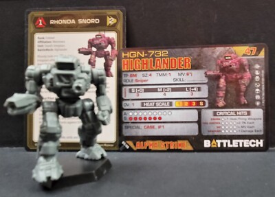 Battletech Highlander Mech + Pilot Cards Snords Assault Lance Alpha ...