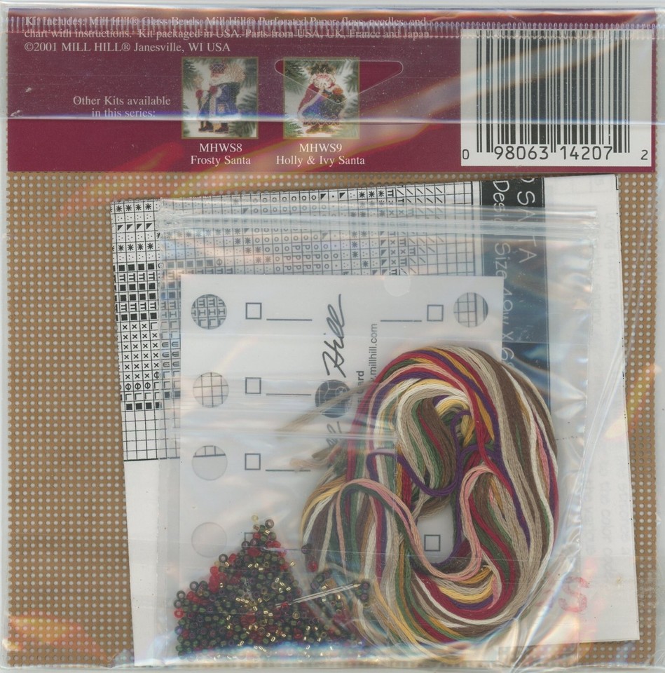 Mill Hill Woodland Santa Bell Ringer Santa MHWS7 Stitch & Beading KIT ...