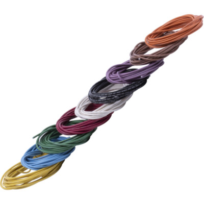 Wire, 22 AWG Stranded Core, PVC, 600V, Variety Pack, Type: 9 color set ...