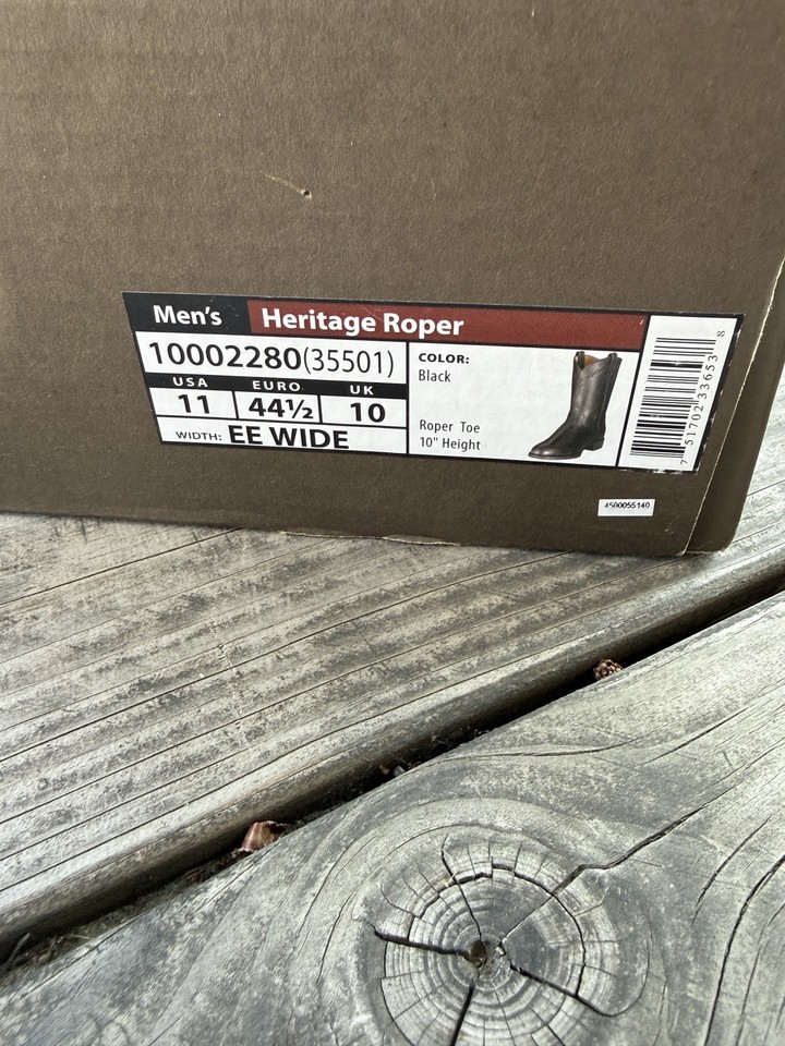 ARIAT Heritage Roper Cowboy – Men’s Round Toe Western Boot 11EE Near ...