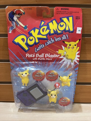 Pokemon Poke Ball Blaster with Battle Discs Pikachu Toy Vintage Rare ...