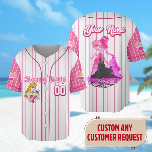 Custom Sleeping Beauty Castle Walkthrough Baseball Jersey Princess ...