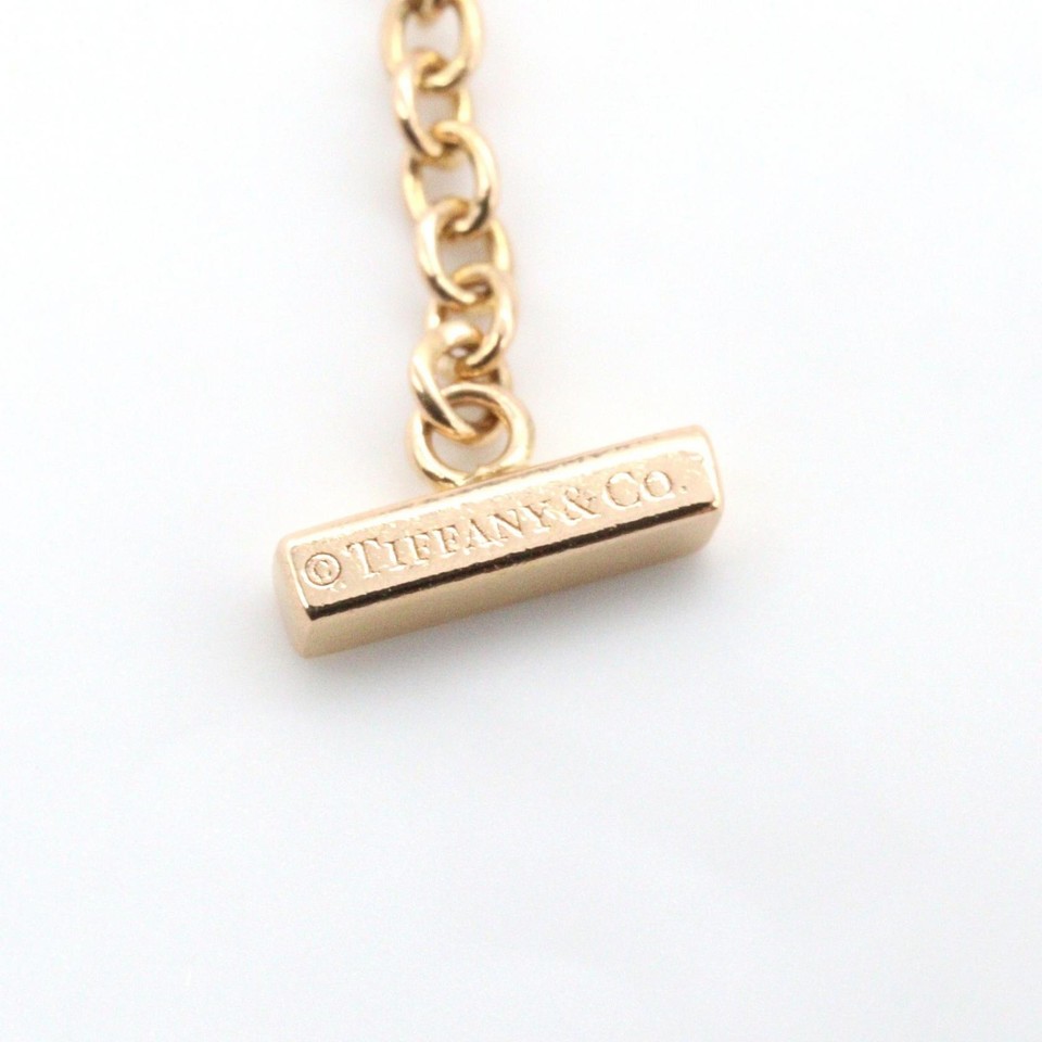 TIFFANY & CO T Smile Diamond Bracelet Medium 18KRG Rose Gold Clear Used ...