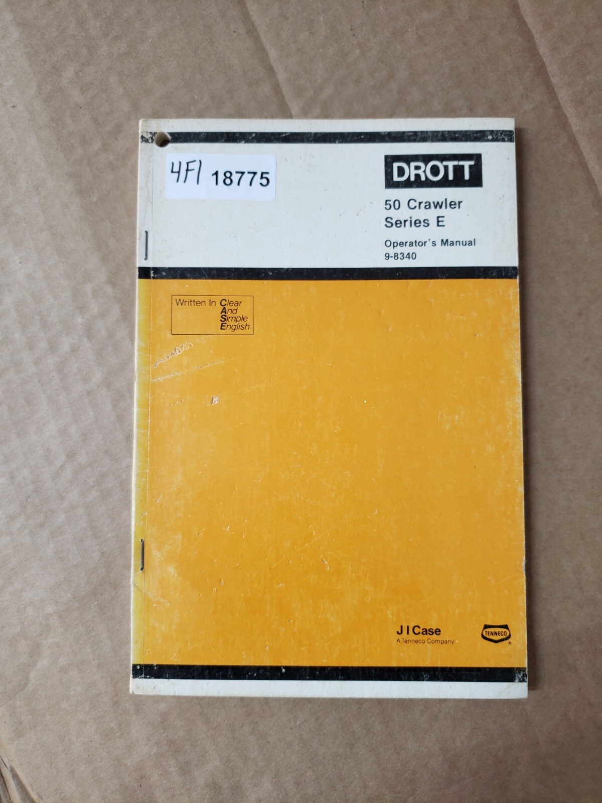 Case Drott 50 Crawler Excavator Factory Operators Manual | eBay