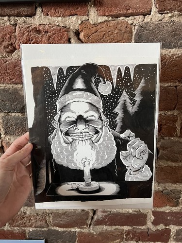 Original Sam Heimer Santa Ink Drawing 11x9 | eBay