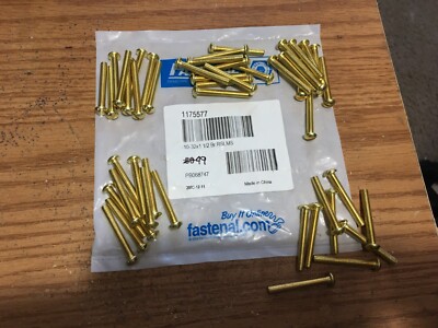 Fastenal® #10-32 x 1-1/2" Slotted Drive Round Head Brass Machine Screw ...