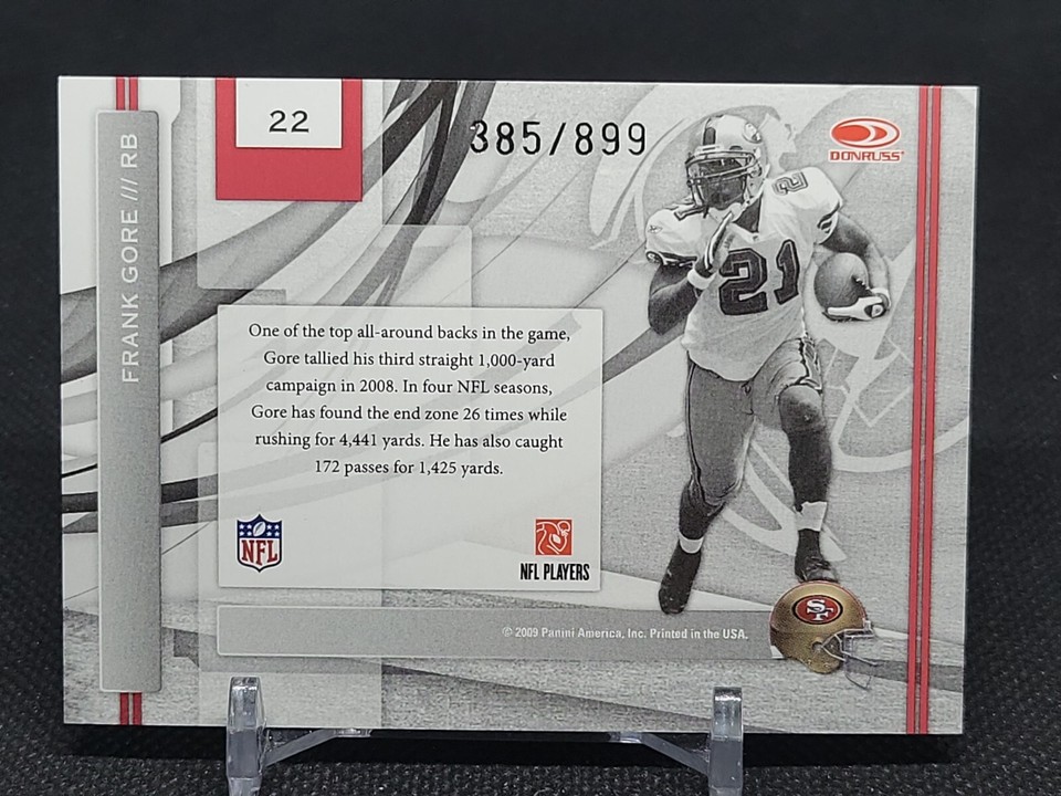 2009 Donruss Elite Zoning Commission Gold #22 Frank Gore /899 | eBay
