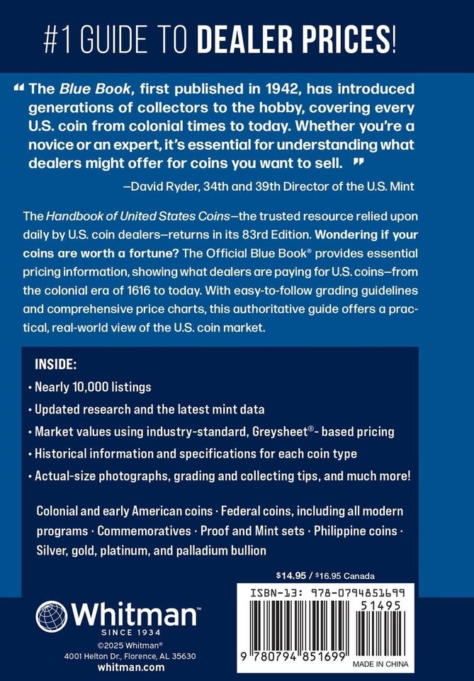 New 2026 Official Red Book Price Guide For US Coins + Blue Book ...