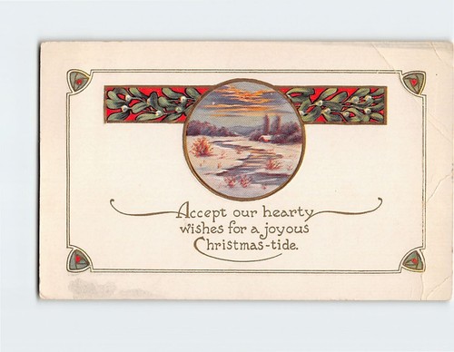 Postcard Accept out hearty wishes for a joyous Christmas-tide, Art ...