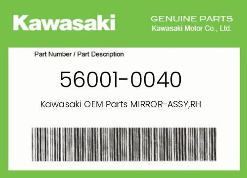 Kawasaki Genuine Mirror-Assy,Rh - 56001-0040 | eBay