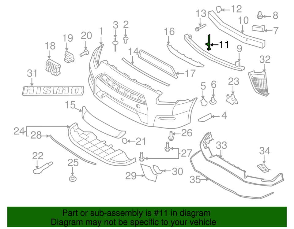 Genuine Nissan Impact Bar Bracket 62042-KB51B | eBay