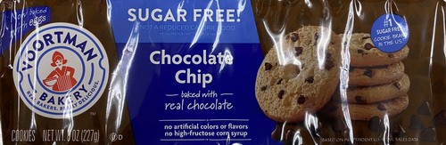 Voortman Bakery SUGAR FREE Chocolate chip Cookies 8 Oz Pack NEW FREE ...