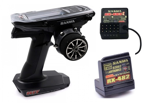 Sanwa M17 FH5 2.4GHz Radio System RX493i + RX482 Double Receiver FREE ...