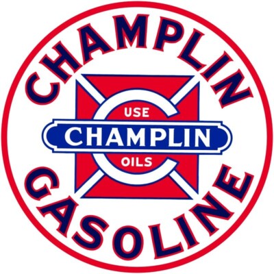 Champlin Gasoline & Motor Oil NEW Metal Sign: 14" Dia. Steel Round ...