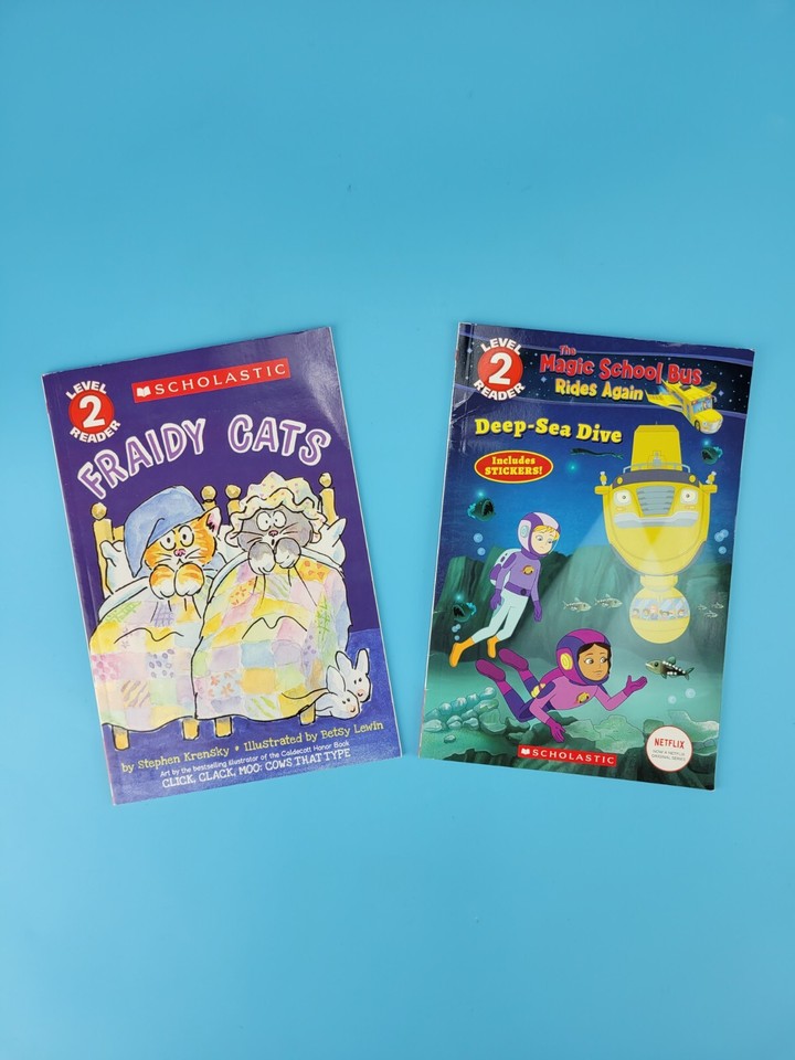 Scholastic Level 2 Reader Books Lot Fraidy Cats Magic School Bus Deep ...