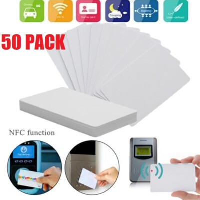 50 PACK NFC Chip PVC Cards Clone NTAG215 Blank Printable TagMo Standard ...