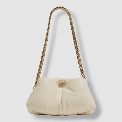 $1698 Proenza Schouler Women's Beige Leather Small Puffy Chain Shoulder ...