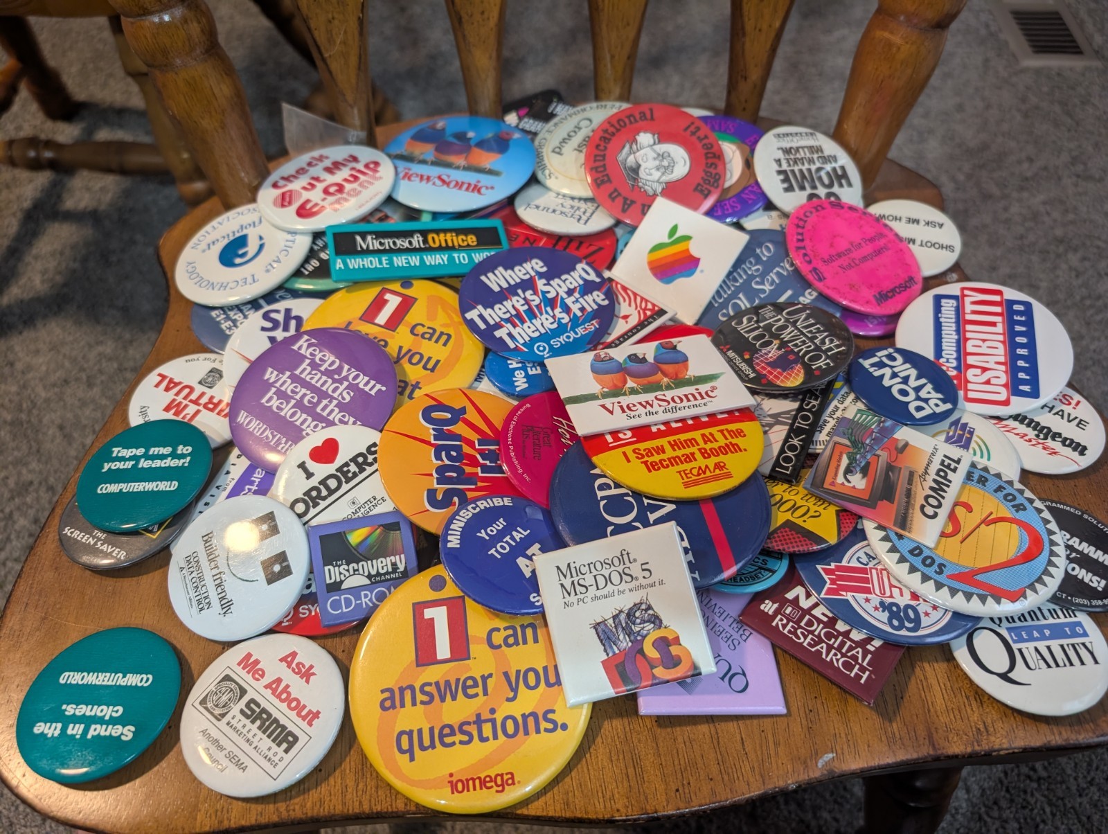 Over 100 Vintage Computer Company Pins/Buttons Lot | eBay
