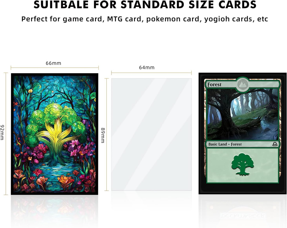100 Card Sleeves for MTG with 100 Inner Sleeves, Textured Back Art ...
