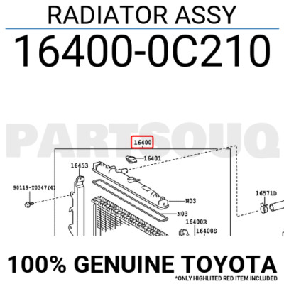 164000C210 Genuine Toyota RADIATOR ASSY 16400-0C210 | eBay