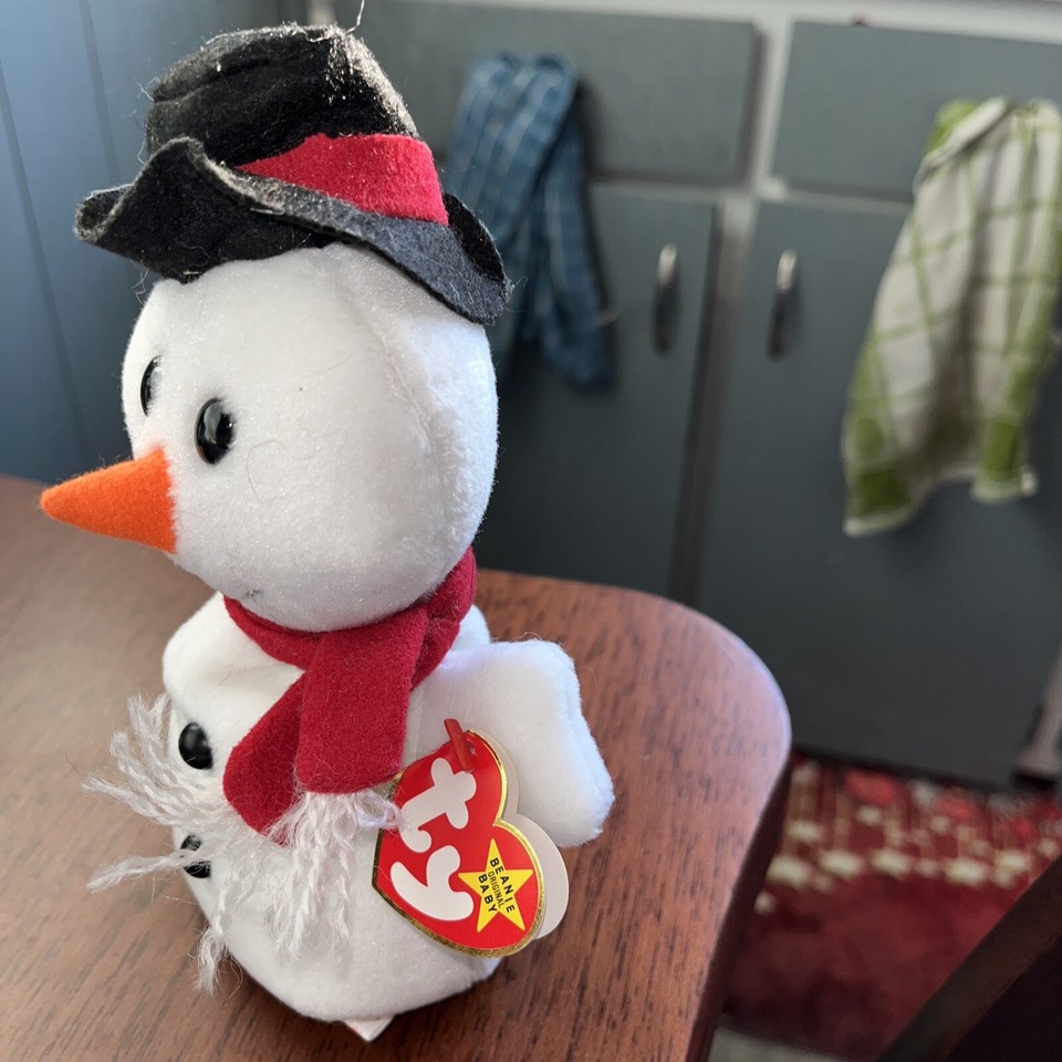 Ultra Rare Snowball TY Beanie Baby Snowman Style 4201 many Errors 1996 ...