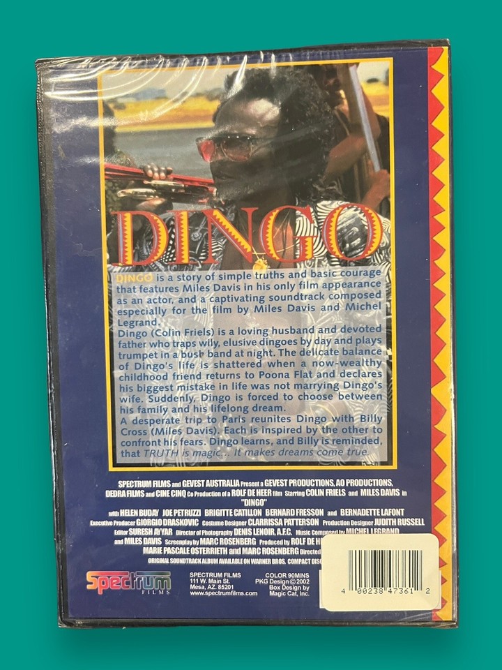 DINGO Colin Friels Miles Davis Michel LeGrand Spectrum Films DVD 2002 ...
