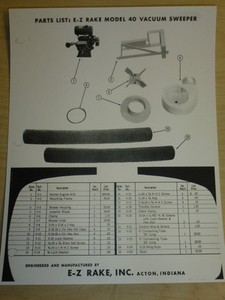 VINTAGE E-Z RAKE #40 VACUUM SWEEPER PARTS LIST for GARDEN TRACTORS | eBay