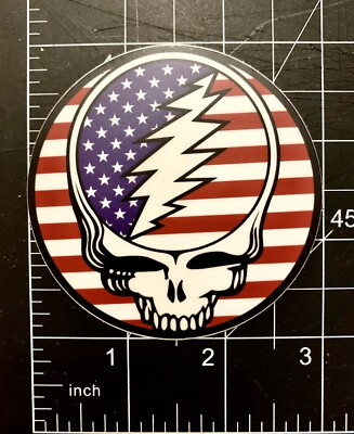 Grateful Dead Steal Your Face American Flag Premium Decal Sticker 3in ...