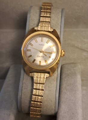Vintage Ladies Timex Electric Gold Tone Watch With Expandable Band | eBay