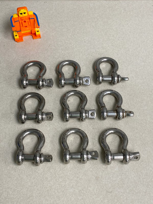 Marine Anchor Bow Shackle 3/8", 316 SS *Lot of (9) Shackles* (No Box ...