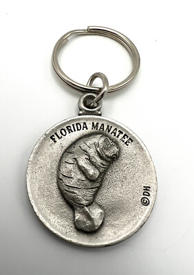 Florida Alligator & Manatee Key Chain Made of Pewter FL | eBay