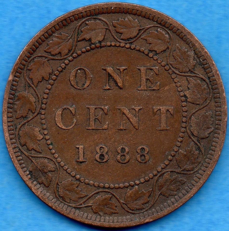 Canada 1888 1 Cent One Large Cent Coin - VF/EF | eBay