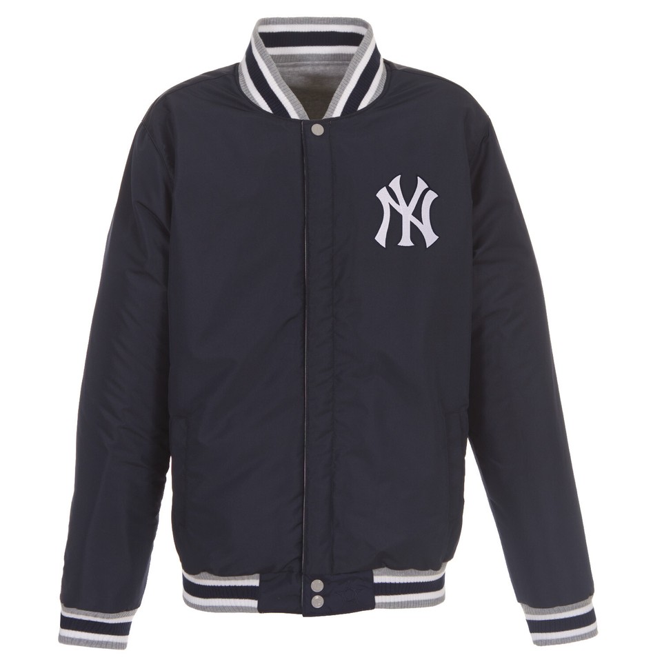 MLB New York Yankees Reversible Full Snap Fleece Jacket JHD Embroidered ...