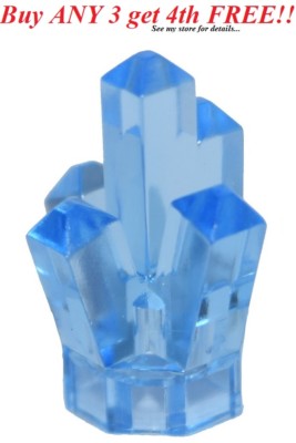 ☀️NEW LEGO TRANS Medium BLUE 5 Point pt Crystal Cave translucent Rock ...