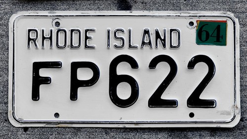 1961 Black on White Rhode Island License Plate with a 1964 Sticker | eBay