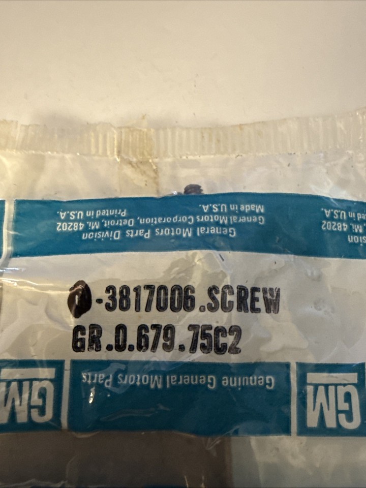 (1) GM 3817006 Corvette Flywheel Cover Bolt (Head Marked) NOS Sold ...