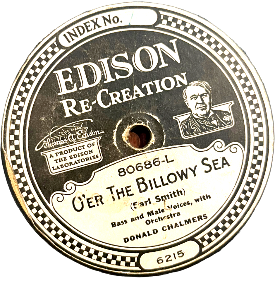 Earl Smith/Cowles EDISON Re-Creation Record - O'er The Billowy Sea ...