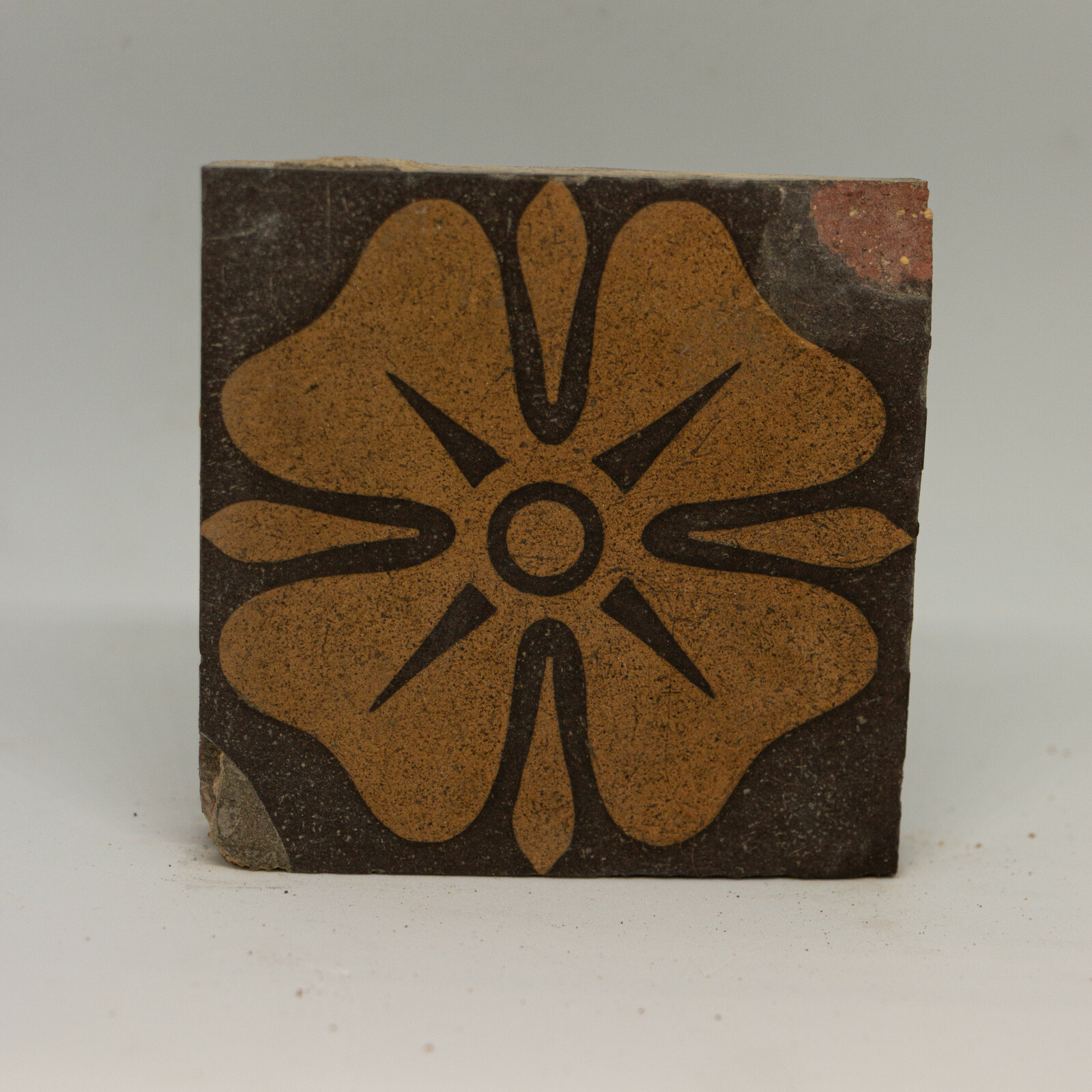 1 x Antique Salvage Original Victorian Encaustic Decorative rare tiles ...