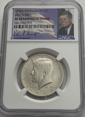2017 S NGC SP69 ENHANCED FINISH CLAD KENNEDY 225TH ANNIVERSARY SET ...