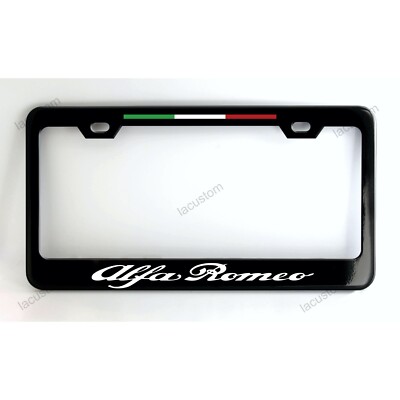 Alfa Romeo Italy Black License Plate Frame Custom Made of Powder Coated ...