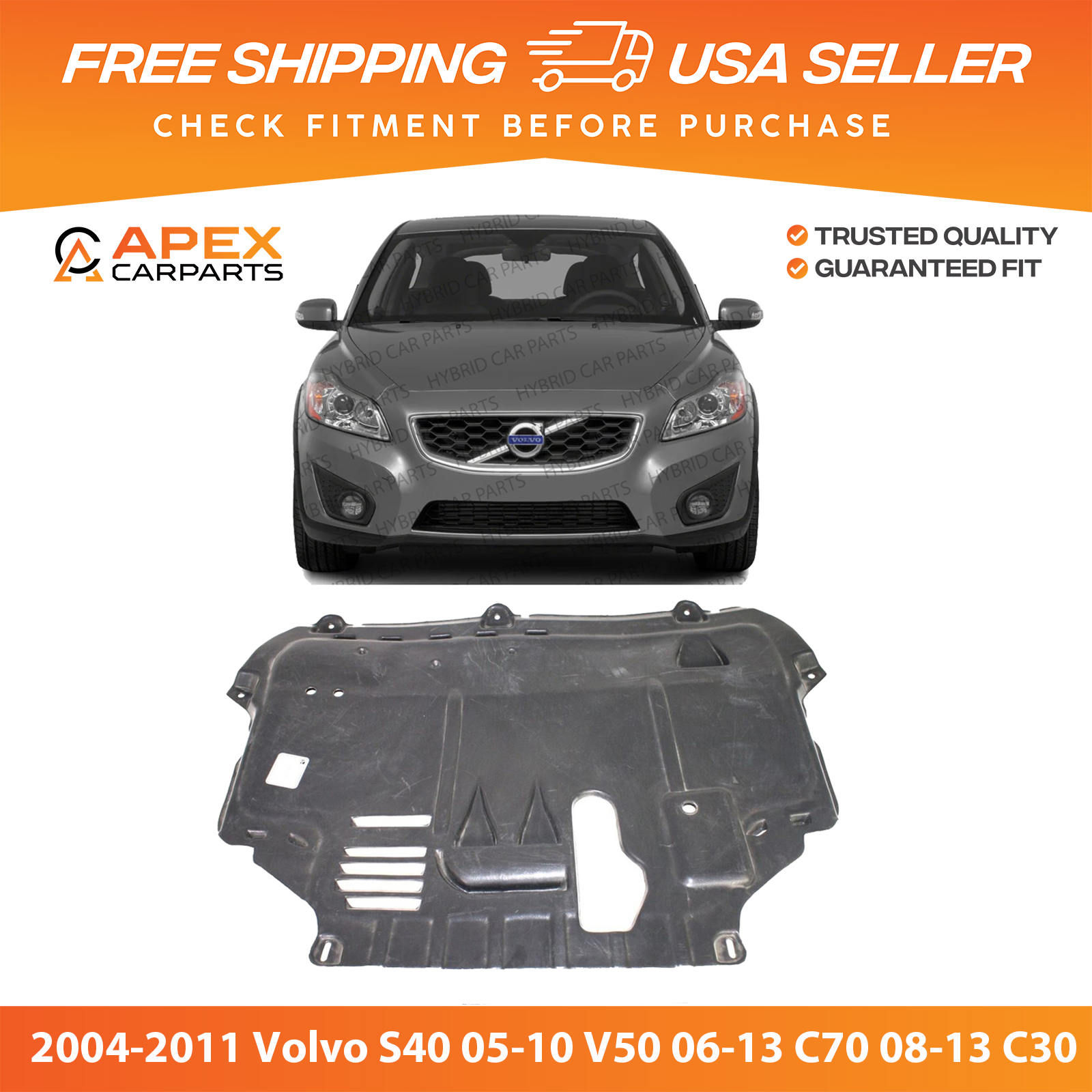 Front Engine Splash Shield For 2004-2011 Volvo S40 05-10 V50 06-13 C70 ...