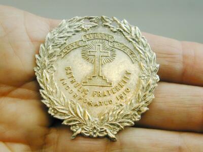 Catholic Fraternity Inc 1910 Large Silver Medal Medallion Love Liberty ...