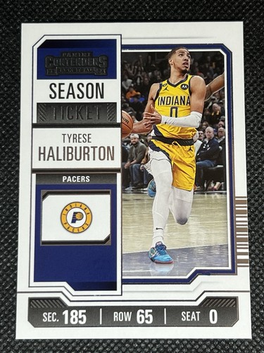 2023-24 Panini Contenders TYRESE HALIBURTON #90 SEASON TICKET Indiana ...