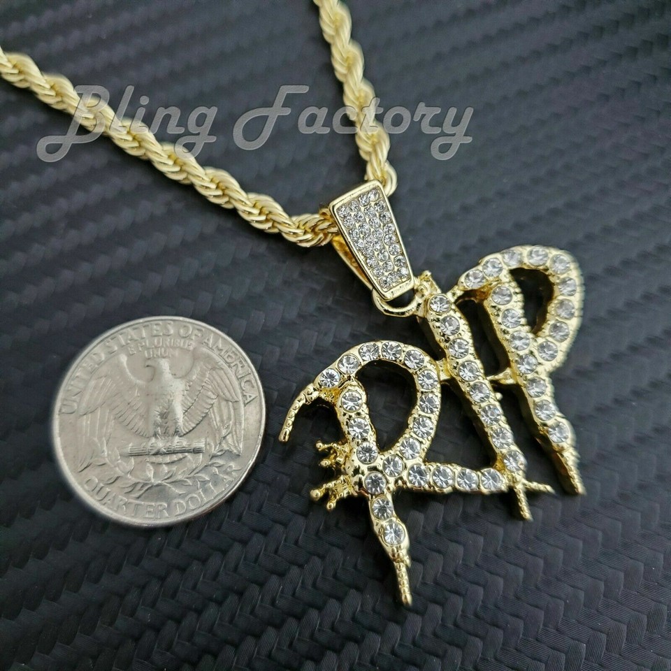 Hip Hop Young Dolph PRE Pendant 18" Iced Baguette Choker Chain & RIP ...