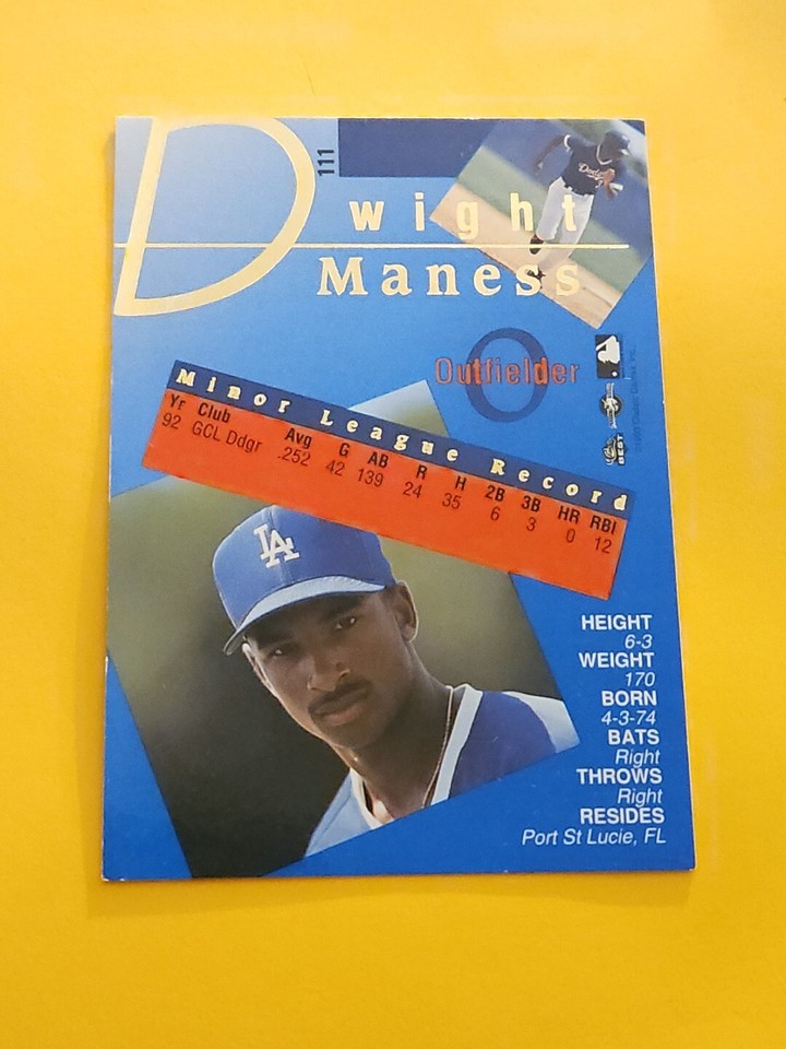 ⚾️ 1993 Classic Gold #111 Dwight Maness Auto GCL Dodgers Signed ...