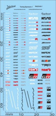 Street Racing Tuning Sponsors 25 1/64 Waterslidedecals 55x25mm ...