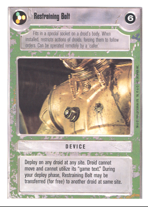 SWCCG: Restraining Bolt - Lightside [White Border] [Ungraded] Premiere ...